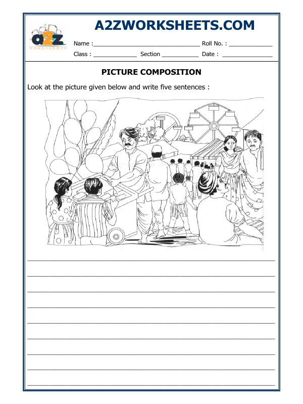 A2Zworksheets:Worksheet of Picture Composition-01-Writing-English