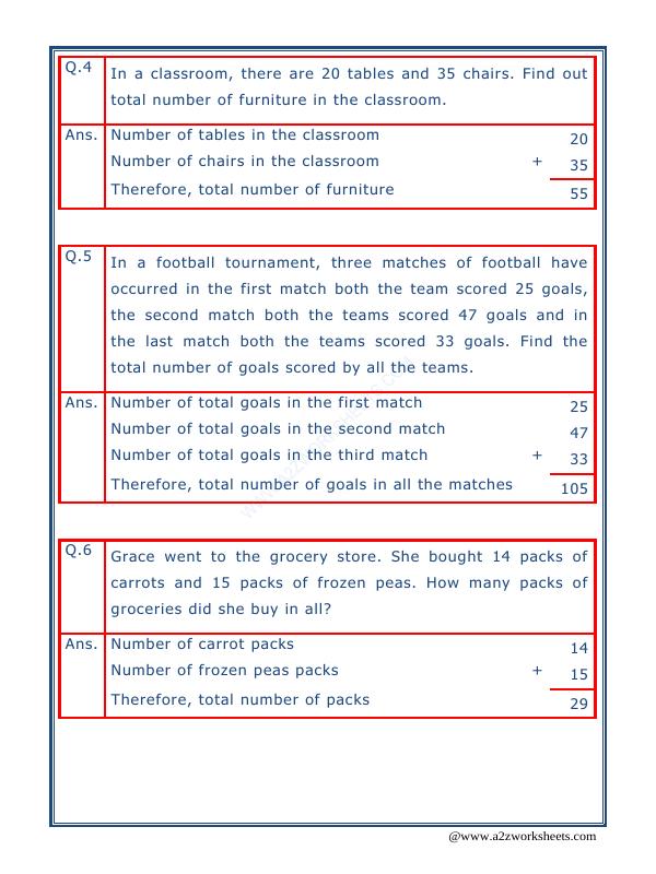 A2Zworksheets:Worksheet of Addition Word Problems - 07-Addition-Maths