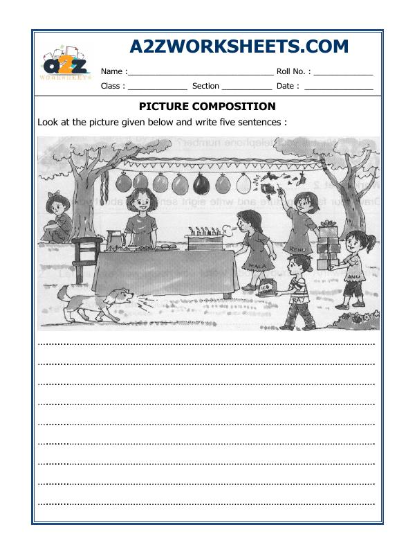 A2Zworksheets:Worksheet of Picture Composition-04-Writing-English