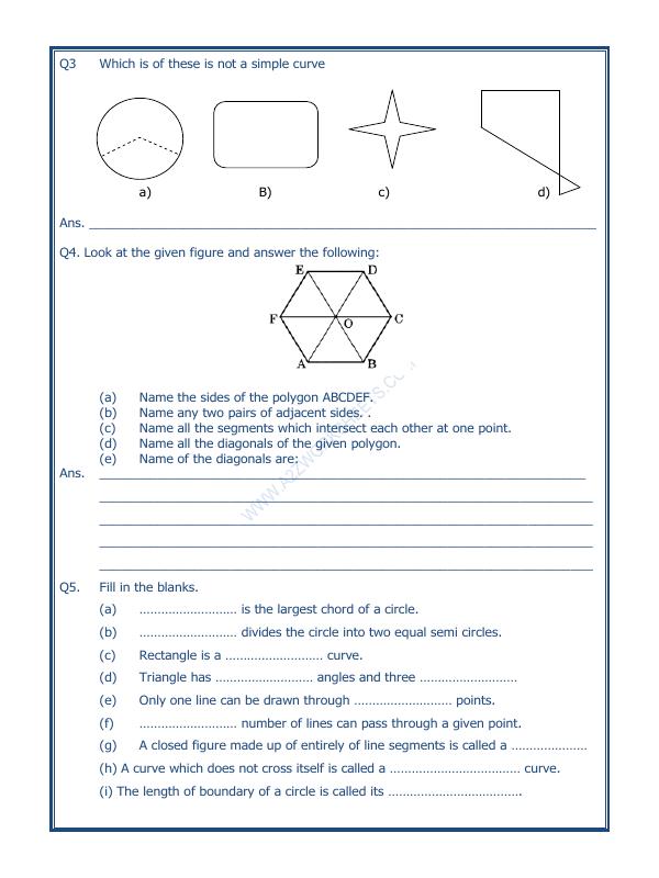 A2Zworksheets:Worksheet of Basic Geometrical Ideas-02-Geometry-Maths