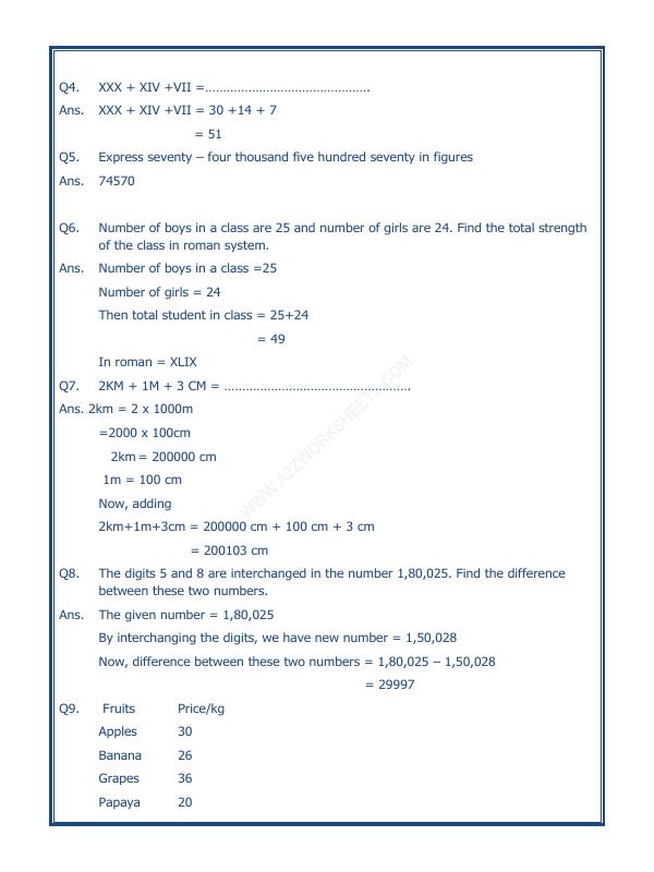 A2Zworksheets:Worksheet of Knowing Our Numbers-05-Numbers-Maths