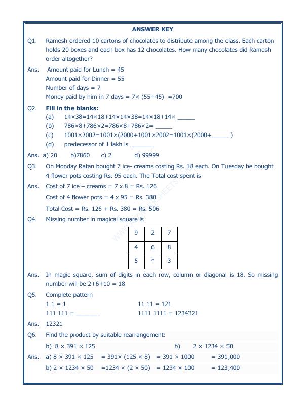A2Zworksheets:Worksheet of Whole Numbers - 05-Numbers-Maths