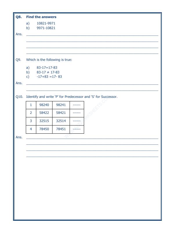 A2Zworksheets:Worksheet of Whole Numbers - 07-Numbers-Maths