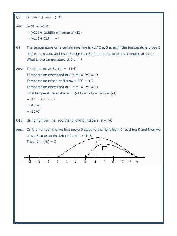 A2Zworksheets:Worksheet of Integers - 03-Integers-Maths