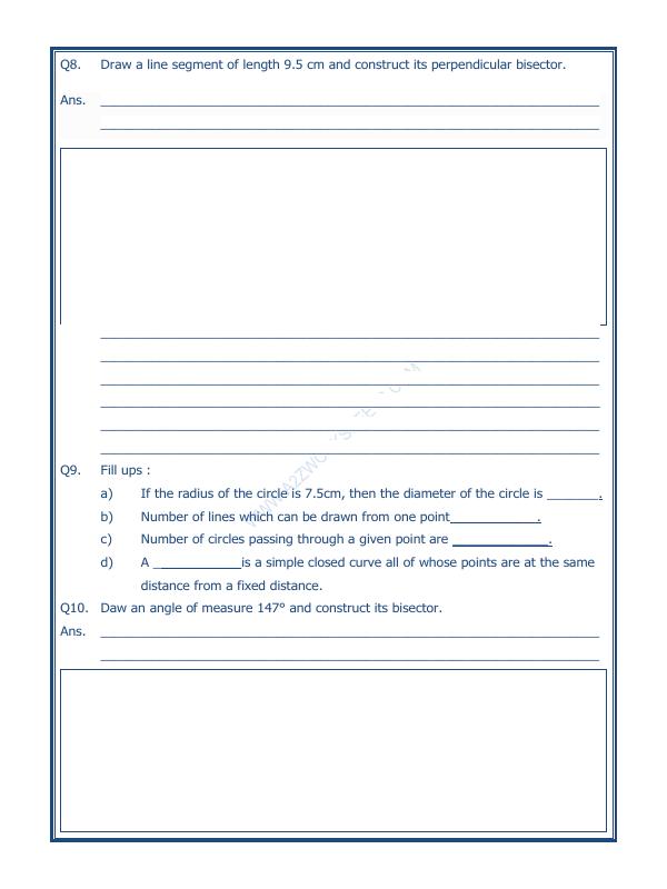 A2Zworksheets:Worksheet of Practical Geometry-03-Geometry-Maths