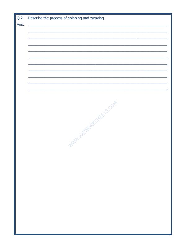 A2Zworksheets:Worksheet of Fibre To Fabric-03-Basic Necessities-Science