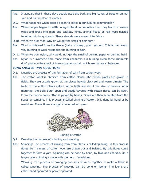 A2Zworksheets:Worksheet of Fibre To Fabric-03-Basic Necessities-Science