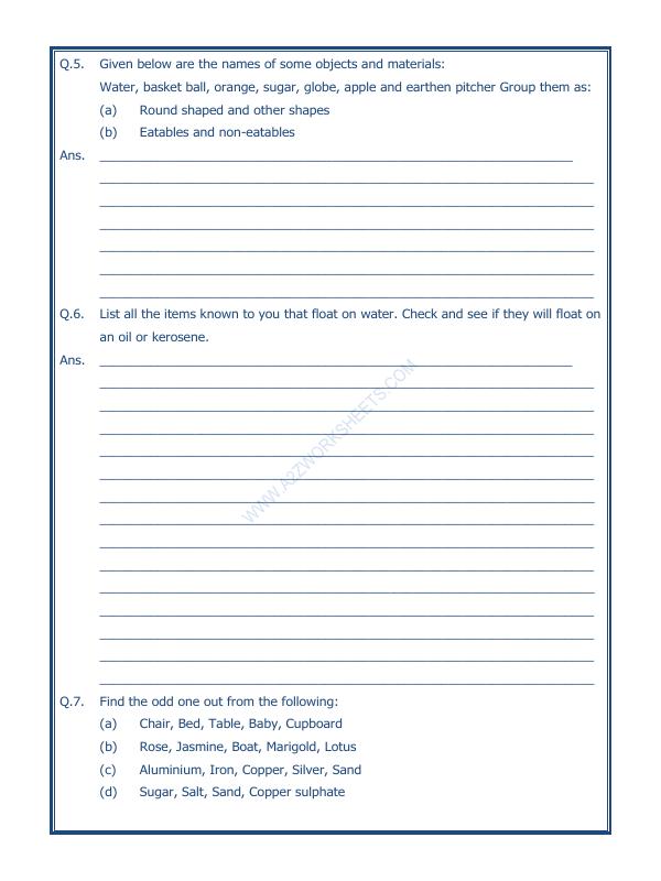 A2Zworksheets:Worksheet of Sorting Materials Into Groups-01-Metals and ...