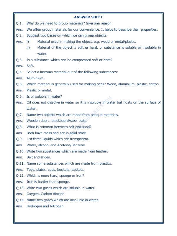 A2Zworksheets:Worksheet of Sorting Materials Into Groups-02-Metals and ...