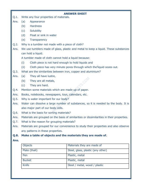 A2Zworksheets:Worksheet of Sorting Materials Into Groups-03-Metals and ...