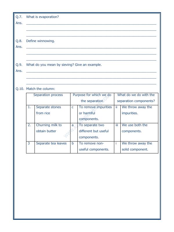 A2Zworksheets:Worksheet of Separation Of Substances-03-Metals and Non ...