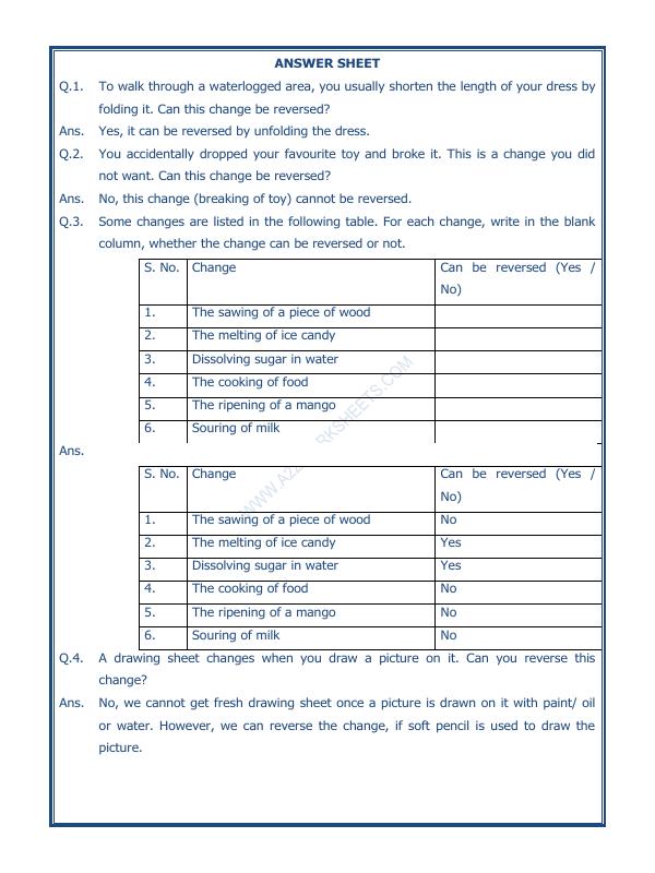 A2Zworksheets:Worksheet of Changer Around Us-01-Environment And Our ...