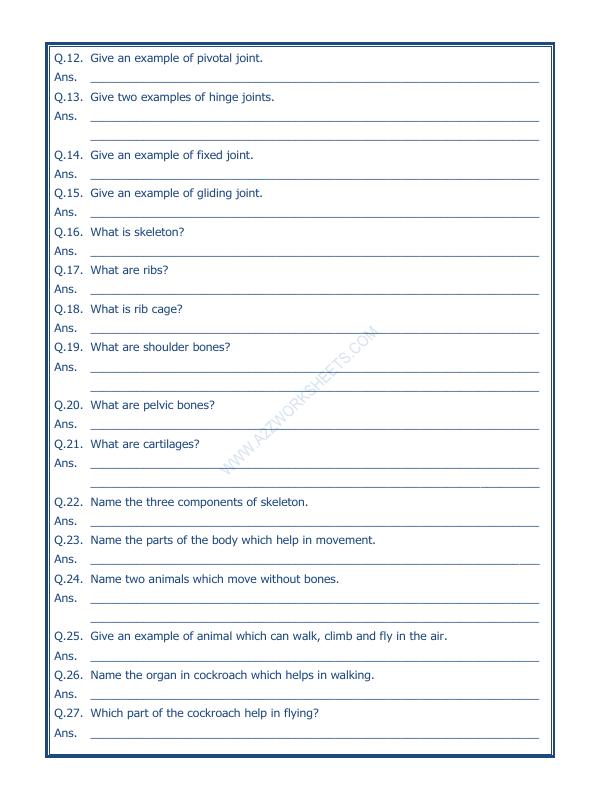 A2Zworksheets:Worksheet of Body Movements-02-Humans-Science