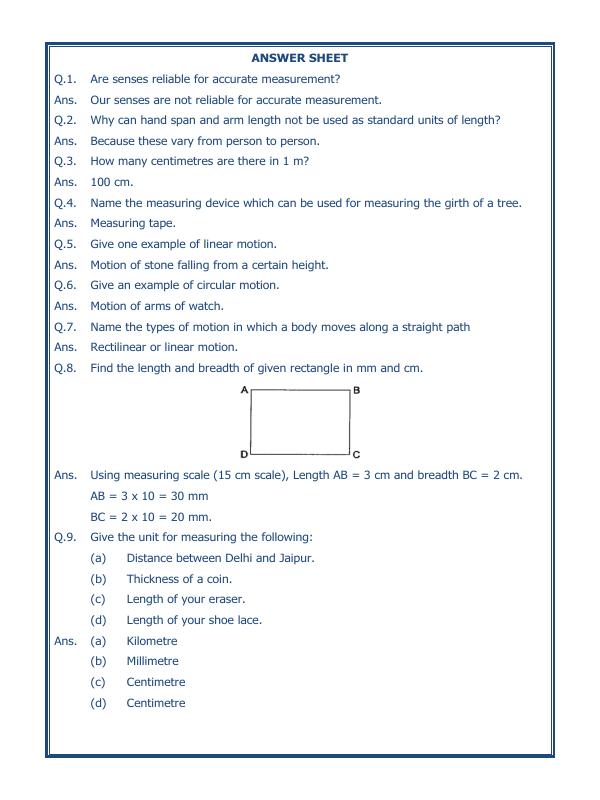 A2Zworksheets:Worksheet of Motion And Measurement Of Distances-02 ...