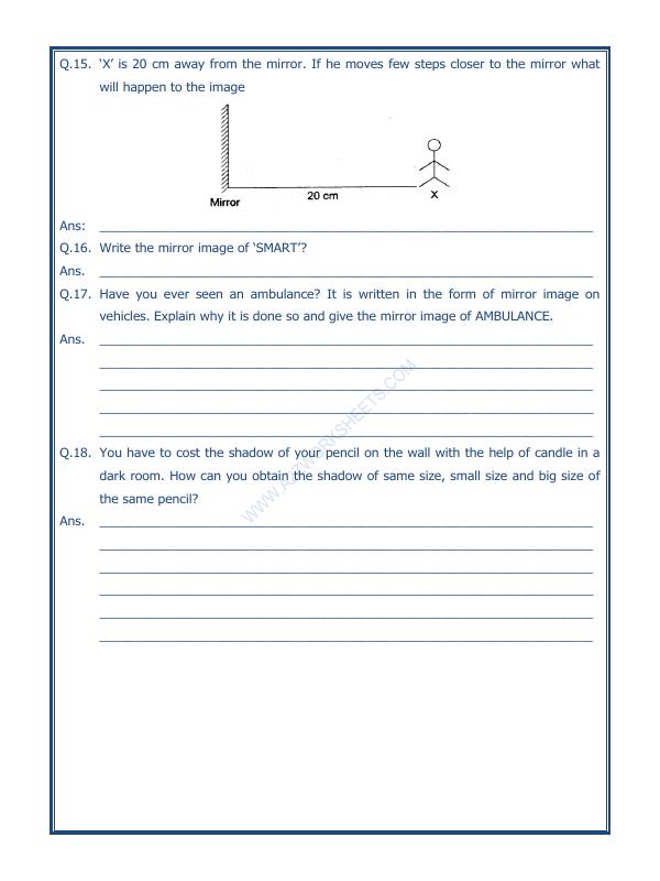 A2Zworksheets:Worksheet of Light Shadows And Reflection-02-Light ...
