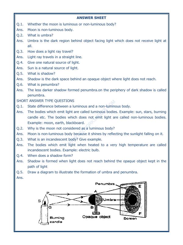 A2Zworksheets:Worksheet of Light Shadows And Reflection-02-Light ...