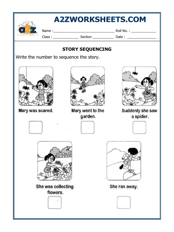A2Zworksheets:Worksheet of Story Sequencing-Writing-English