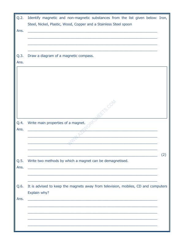 A2Zworksheets:Worksheet of Fun With Magnets-02-Fun with Science-Science