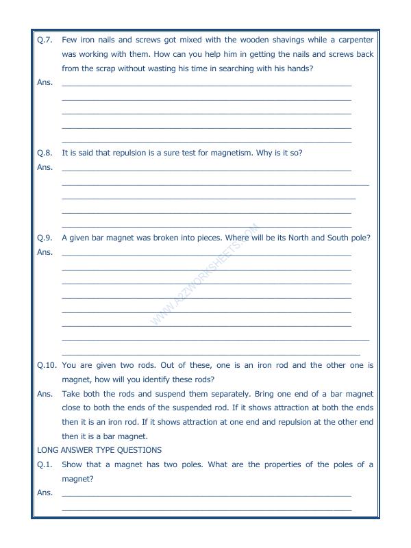 A2Zworksheets:Worksheet of Fun With Magnets-02-Fun with Science-Science