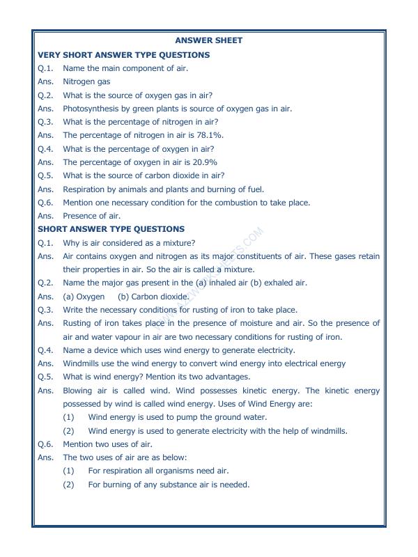 A2Zworksheets:Worksheet of Air Around Us-02-Basic Necessities-Science