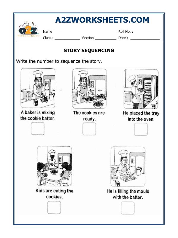 A2Zworksheets:Worksheet of Story Sequencing-Writing-English