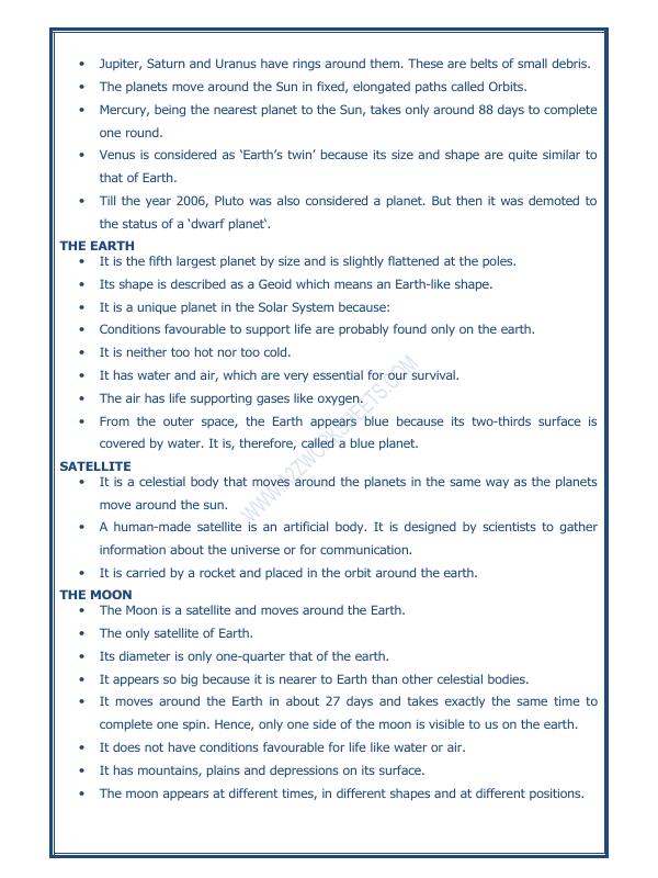 A2Zworksheets:Worksheet of The Earth In The Solar System-03-Solar ...