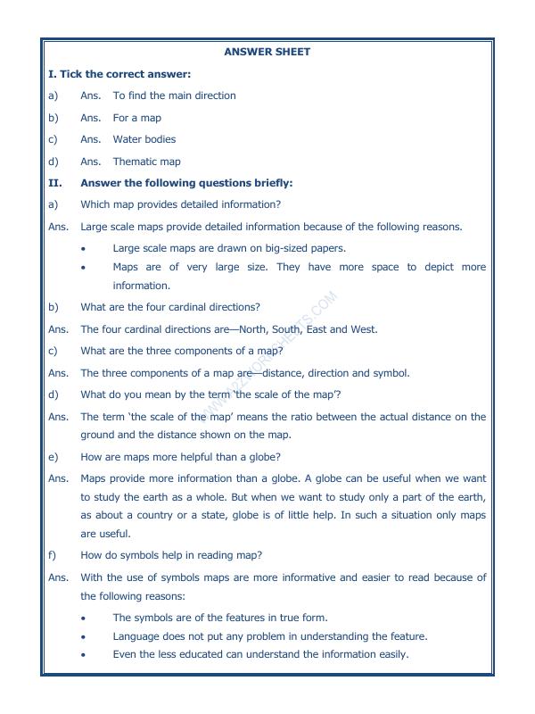 A2Zworksheets:Worksheet of Maps-01-Maps and Directions-General Awareness