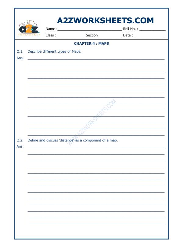 A2Zworksheets:Worksheet of Maps-05-Maps and Directions-General Awareness
