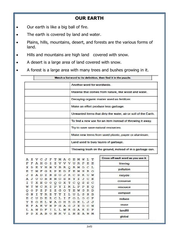 A2Zworksheets:Worksheet of Heavenly Bodies-Planets-Science