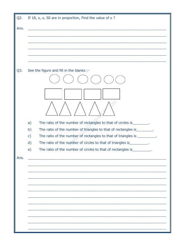 A2Zworksheets:Worksheet of Ratio Proportion And Unitary Method-05 ...
