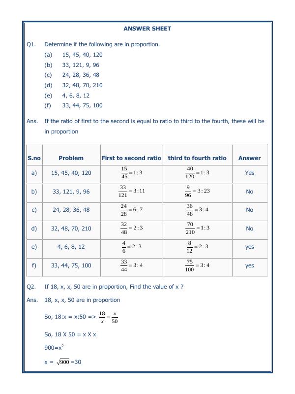 A2Zworksheets:Worksheet of Ratio Proportion And Unitary Method-05 ...