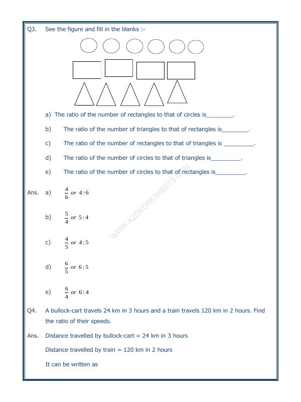 A2Zworksheets:Worksheet of Ratio Proportion And Unitary Method-05 ...