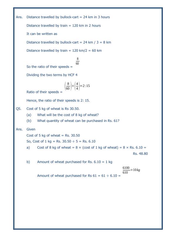 A2Zworksheets:Worksheet of Ratio Proportion And Unitary Method-05 ...