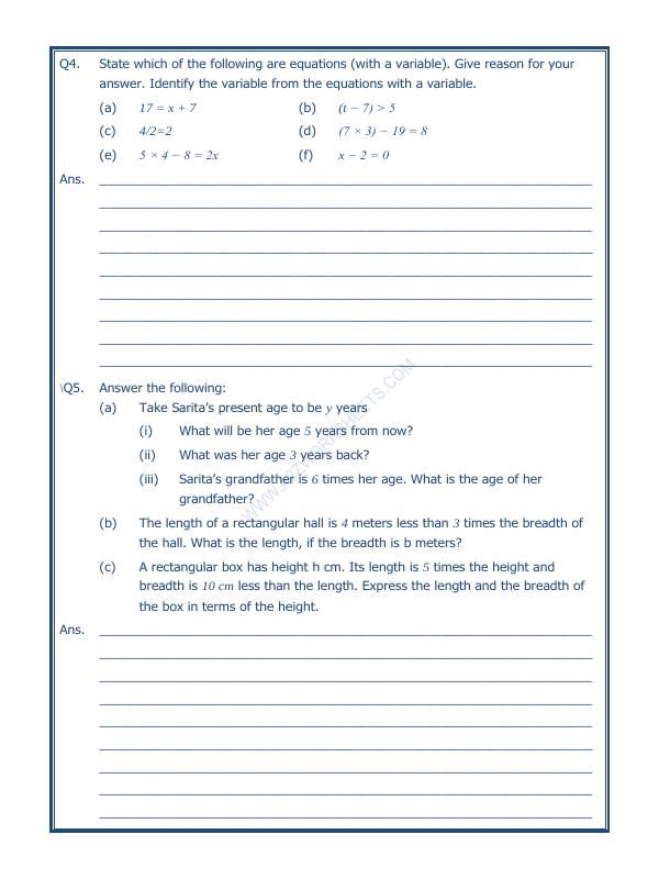 A2Zworksheets:Worksheet of Algebra-04-Algebra-Maths