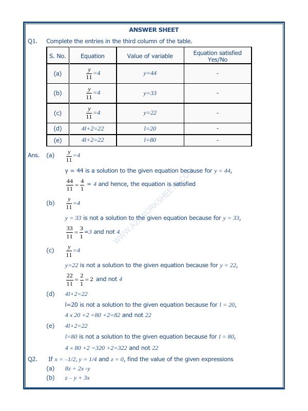 A2Zworksheets:Worksheet of Algebra-04-Algebra-Maths