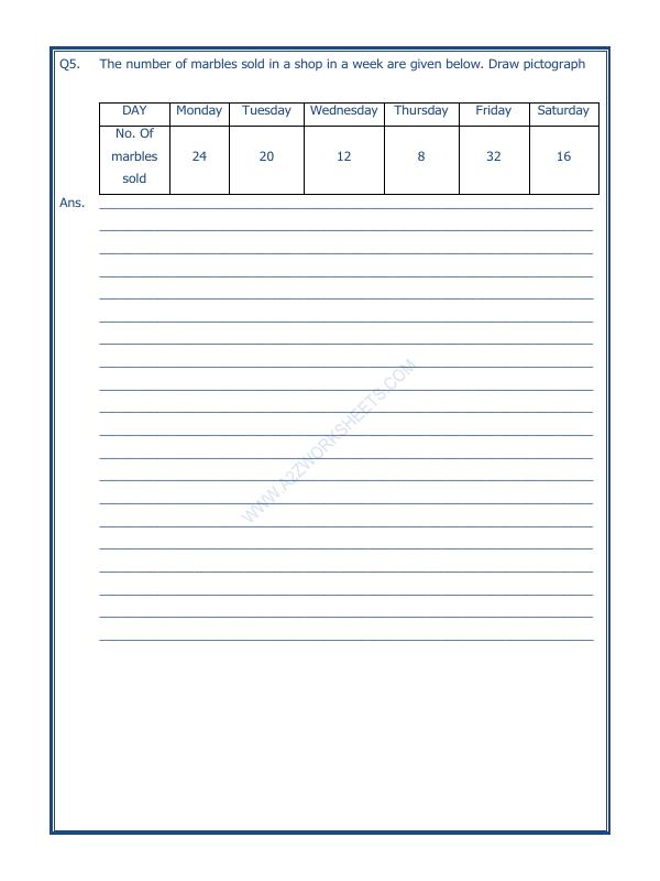 A2Zworksheets:Worksheet of Data Handling-01-Data Handling-Maths