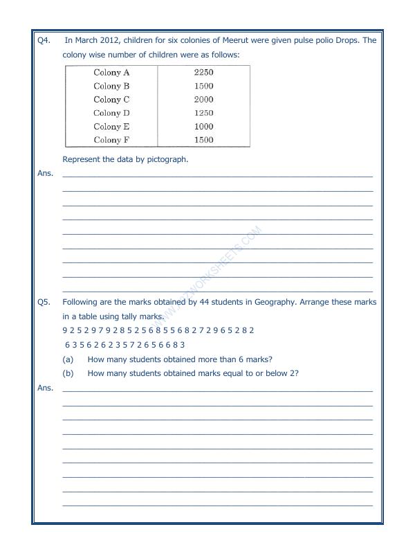 A2Zworksheets:Worksheet of Data Handling-02-Data Handling-Maths