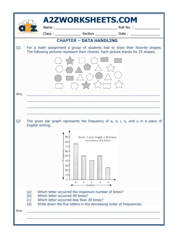 A2Zworksheets:Worksheet of Data Handling-04-Data Handling-Maths