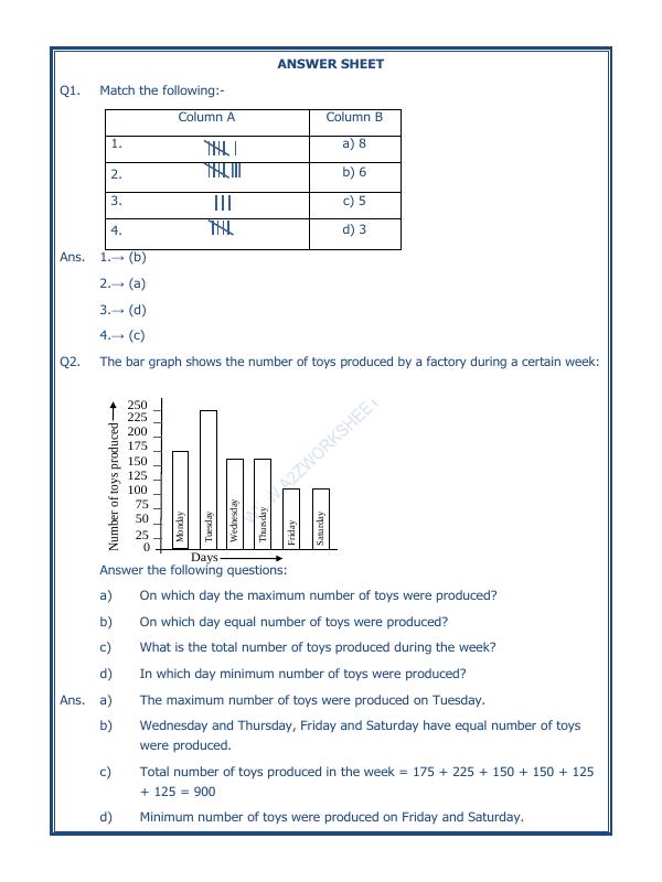 A2Zworksheets:Worksheet of Data Handling-06-Data Handling-Maths