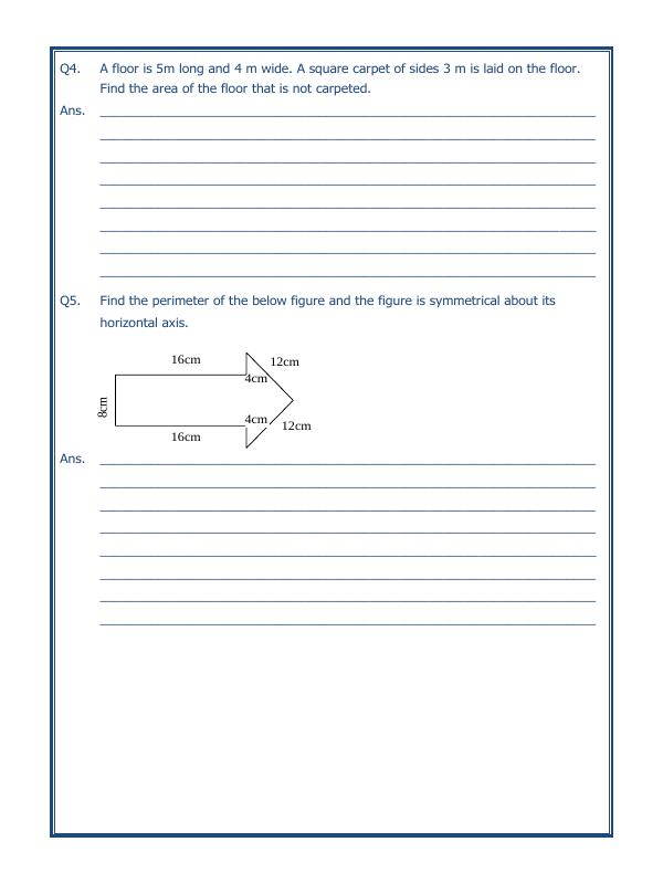 A2Zworksheets:Worksheet of Mensuration-01-Geometry-Maths