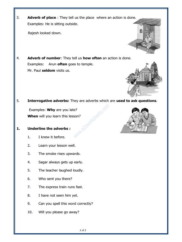 A2Zworksheets:Worksheet of Let's Practice Adverbs-01-Grammar-English