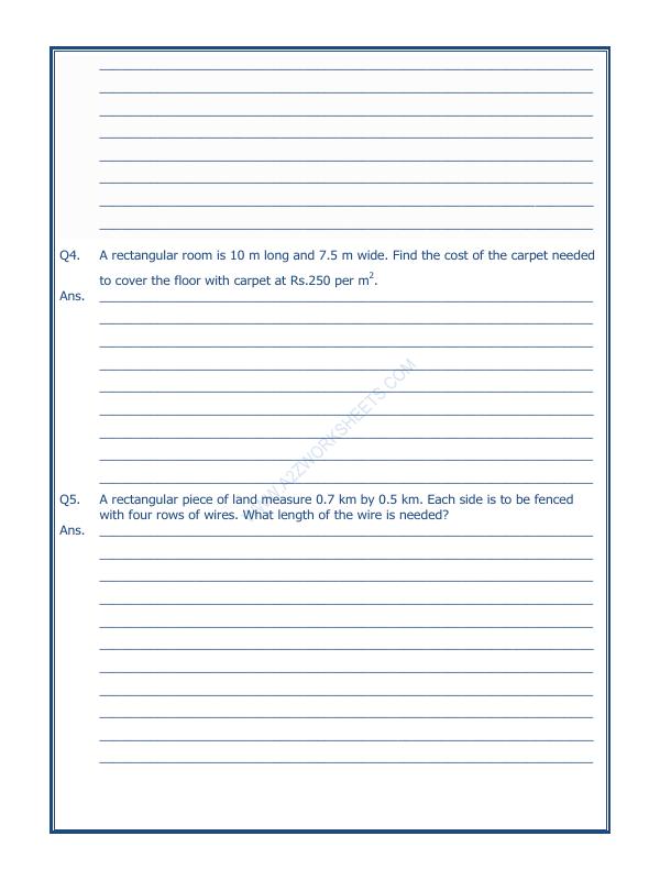 A2Zworksheets:Worksheet of Mensuration-06-Geometry-Maths