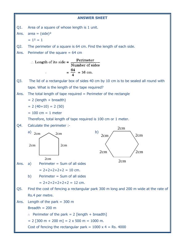 A2Zworksheets:Worksheet of Mensuration-07-Geometry-Maths