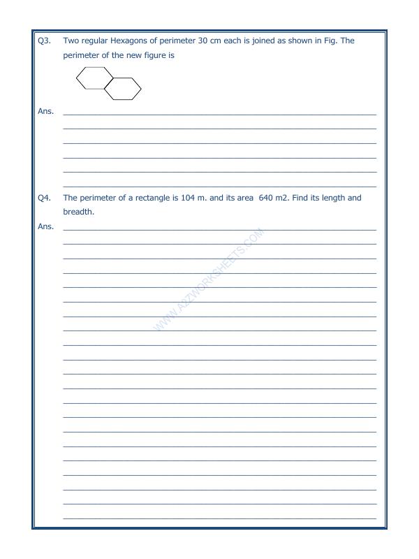 A2Zworksheets:Worksheet of Mensuration-08-Geometry-Maths