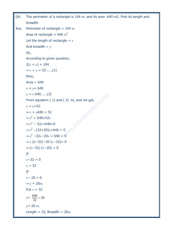 A2Zworksheets:Worksheet of Mensuration-08-Geometry-Maths