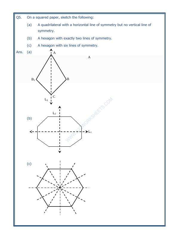 A2Zworksheets:Worksheet of Symmetry-01-Geometry-Maths