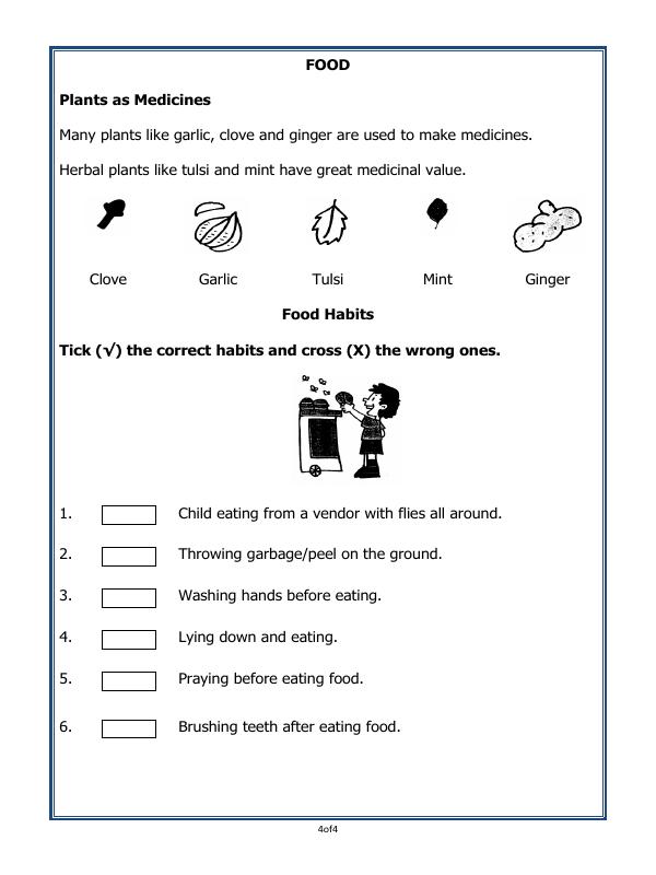 A2Zworksheets:Worksheet of Food-Basic Necessities-Science