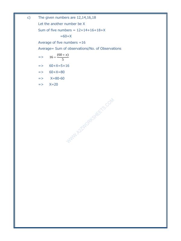 A2Zworksheets:Worksheet of Average-04-Average-Maths