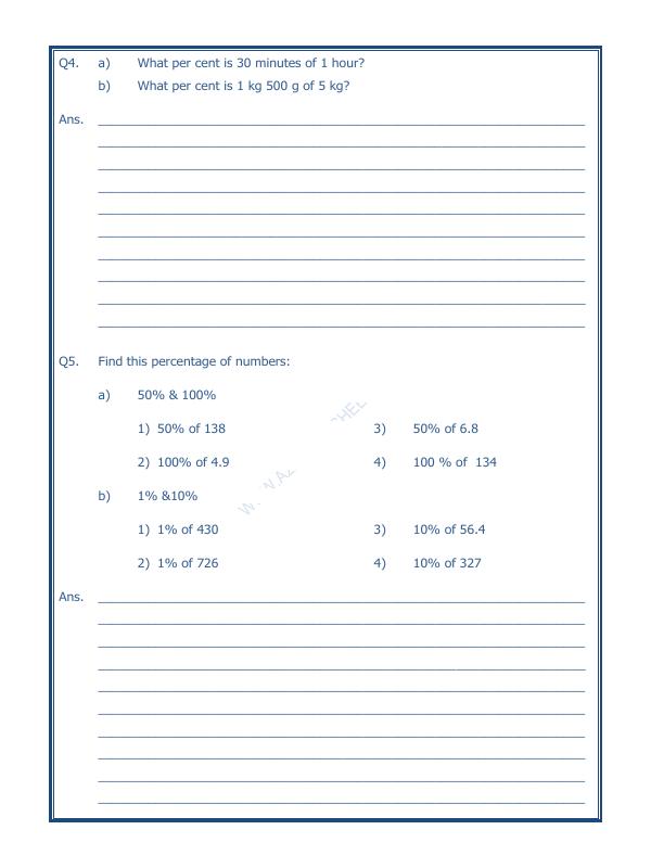 A2Zworksheets:Worksheet of Percentage-03-Percentage-Maths