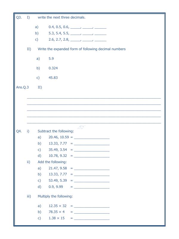 A2Zworksheets:Worksheet of Decimals-01-Decimals-Maths